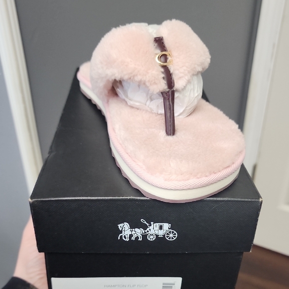 Coach | Shoes | Coach Pink Fluffy Slide | Poshmark